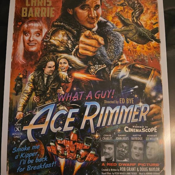 Red Dwarf 'ace Rimmer' Signed Limited Edition A3 Vintage Poster. Retro ...