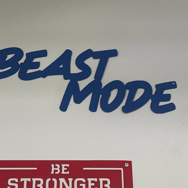 Beast Mode Sign, Metal Beast Mode Sign, Beast Mode Word Art, Metal Gym ...