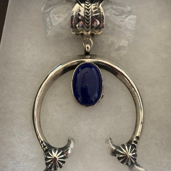 Navajo Artisan-tyler BROWN-3 Panel-lapis Cluster 2" Width Sterling Cuff ...