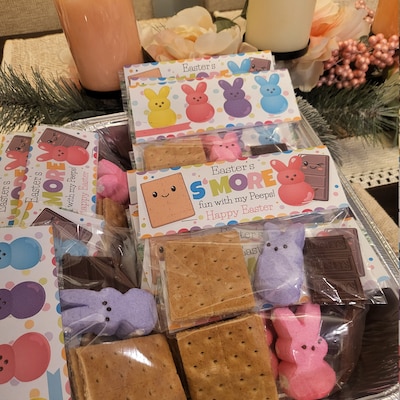 Easter Smores Bag Toppers, INSTANT EDITABLE DOWNLOAD, Easter Favors ...