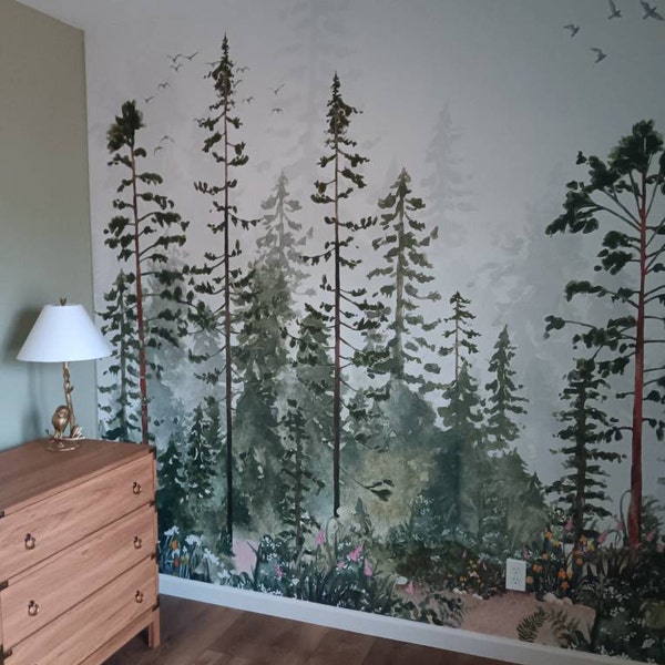 Large Wall Tree Forest Decal Nursery Birch Sticker Removable (7 Feet ...