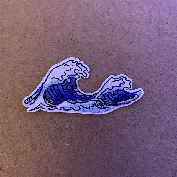 Sea Wave Iron-on Patch, Ocean Wave Badge, Surf Wave Patch, Decorative ...