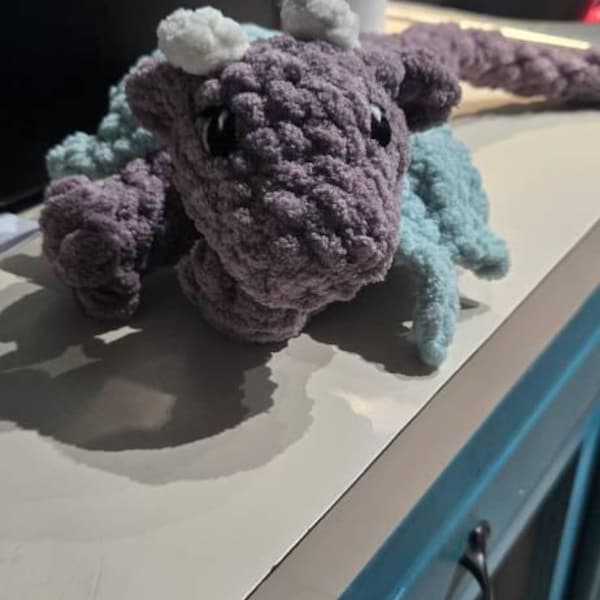 Baby Dragon Snuggler - Handcrafted Tiny Dragon Plushie - Small ...