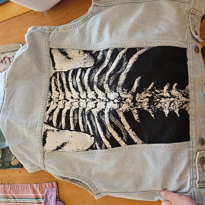 Ribcage Back Patch, Ribcage, Skeleton Patch, Bones Patch, Cloth Patch ...