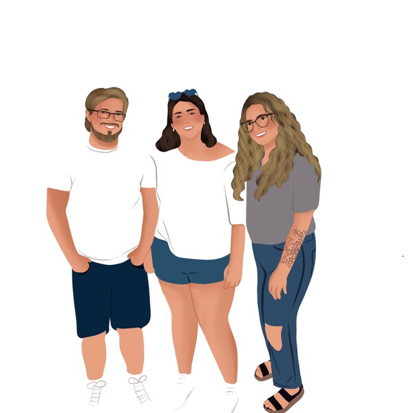 Custom Minimalist Digital Portrait Faceless Illustration ASAP ...