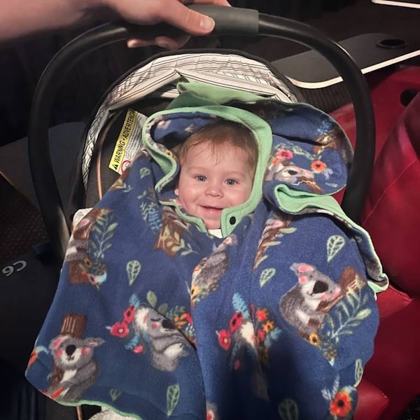 Car Seat Poncho Fleece Cape Coat Cold Carseat Girl Boy Toddler Blanket ...