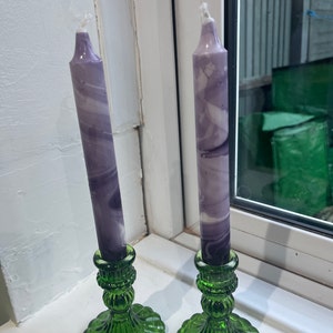 Marble Purple Dinner Candles,purple Taper Candles,candle Sticks,purple ...