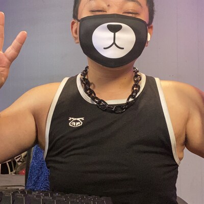 Cartoon Bear Face Mask, Reusable Cotton Face Mask With Elastic Ear Loop ...