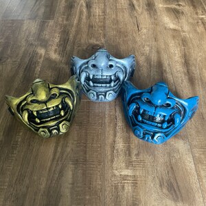 Hannya Mask Japanese Noh Kabuki Samurai Mempo Evil Demon Oni | Etsy