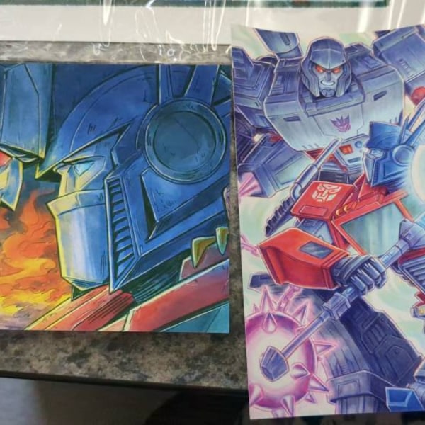 TF Megatron Optimus Prime Megop Earthspark Art Print 13x19 - War for ...