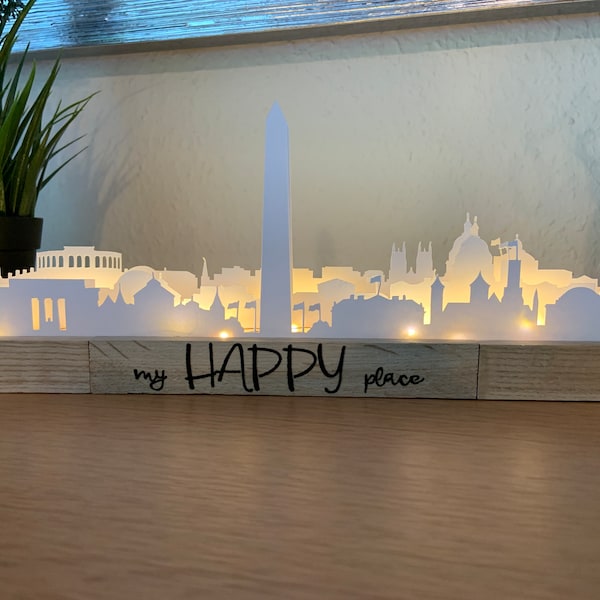 Washington DC Grayscale Skyline Svg, Dxf, Eps, Jpg, Png. Multi-layer ...
