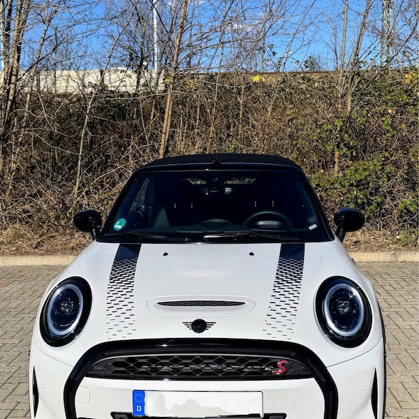 JCW Bonnet Stripes Black & Transparent OEM Spec for Mini Countryman U25 ...