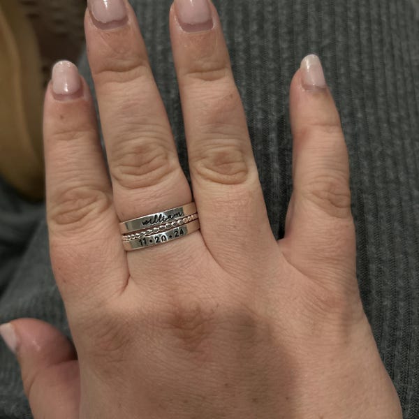 Script Name Ring, Sterling Silver Personalized Rings, Personalized ...