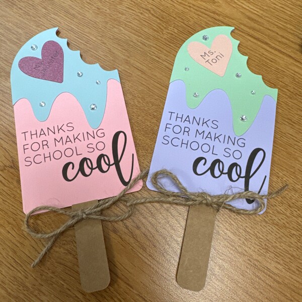 Popsicle/ice Cream Pop Teacher Card/gift Card Holder - Perfect Gift for ...