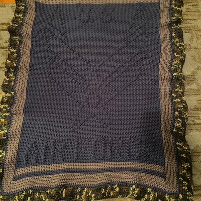 U.S. Air Force Crochet Baby Blanket Pattern Lapghan Wall Hanging - Etsy