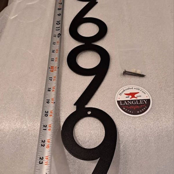 Vertical Metal House Numbers, 6" Connected Numbers Address Sign Made ...