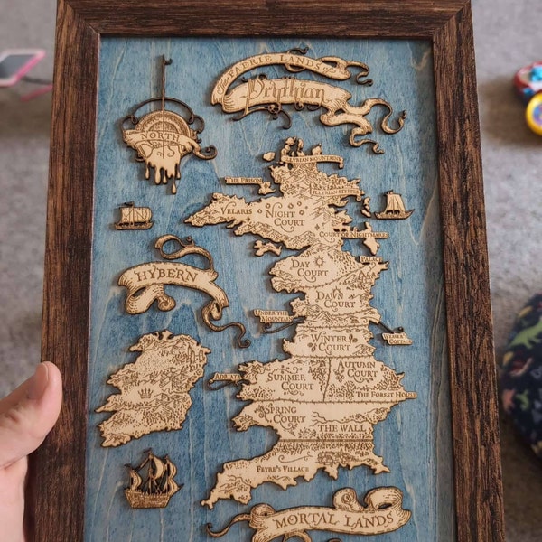 3D Wood Engraved Prythian Map ACOTAR Map - Etsy