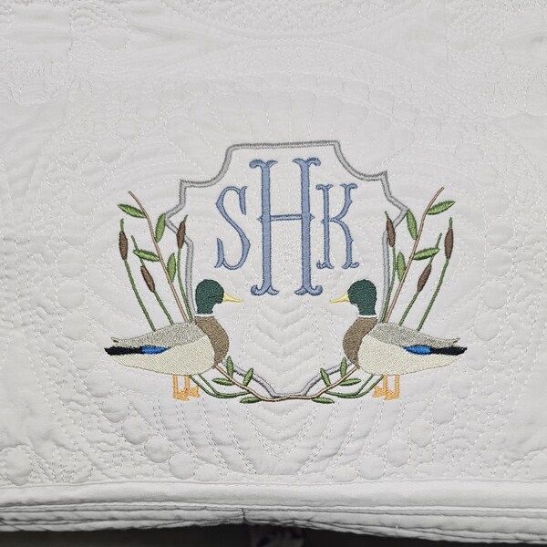 Mallard Duck Crest With Reeds and Branches Machine Embroidery Design - Etsy