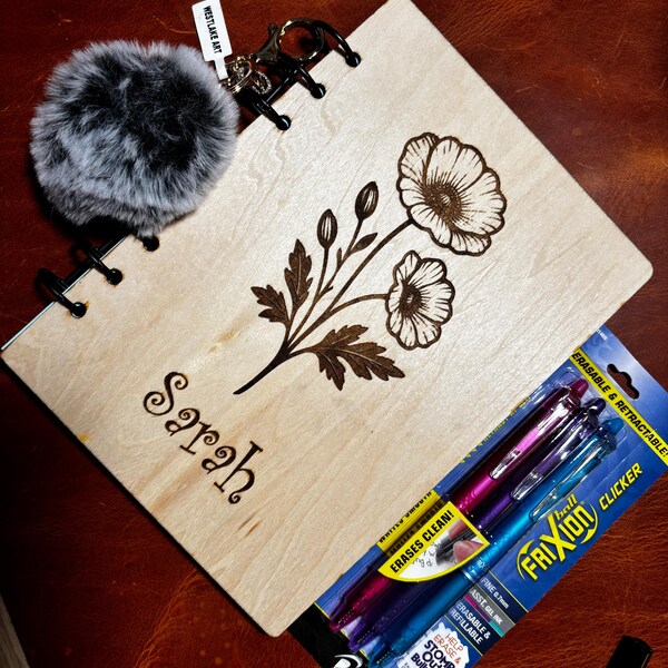 Personalized Wood Journal A5 | Custom Engraved Notebook | Customizable ...