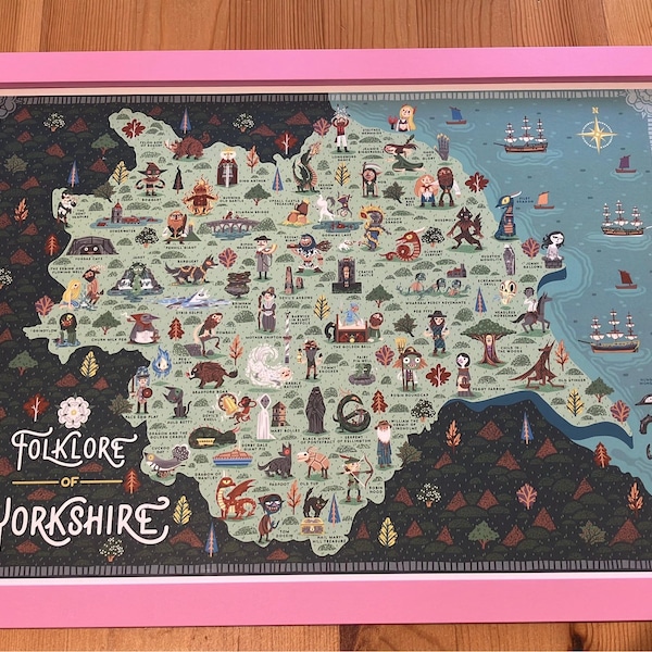 Illustrated Map, Mythical Beasts of the British and Irish Isles, A3 Art ...