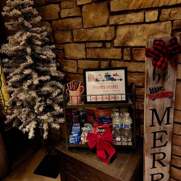 Christmas Delivery Driver Snack Sign, Christmas Deliveries, Mail ...