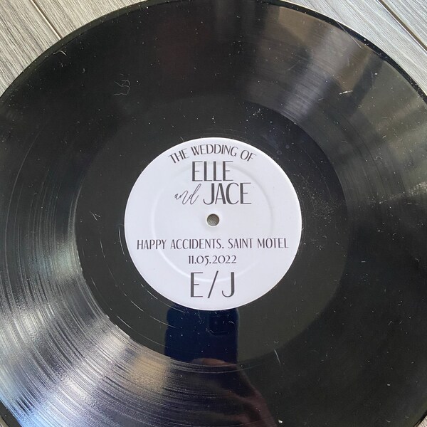 Classic Vinyl Record Sticker for Wedding Guest Book | Personalized ...