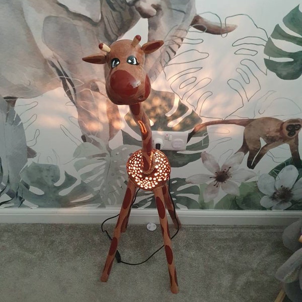 Giraffe Lantern Large Animal Lamp Coconut Shell Bedroom Lamp Table Lamp ...