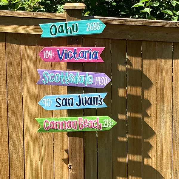 Custom Coastal Directional Signs! Set of 5 Signs - Etsy
