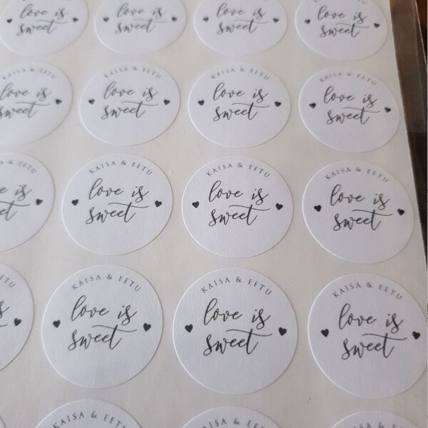 Love is Sweet Personalised Stickers, Wedding Favour Labels, Gift Bags ...