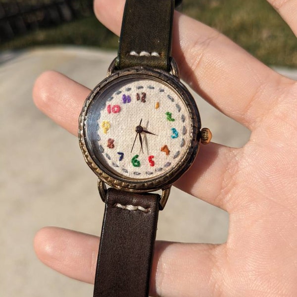 Handstitched Handcraft Wrist Watch With Vegetable Leather Band ...