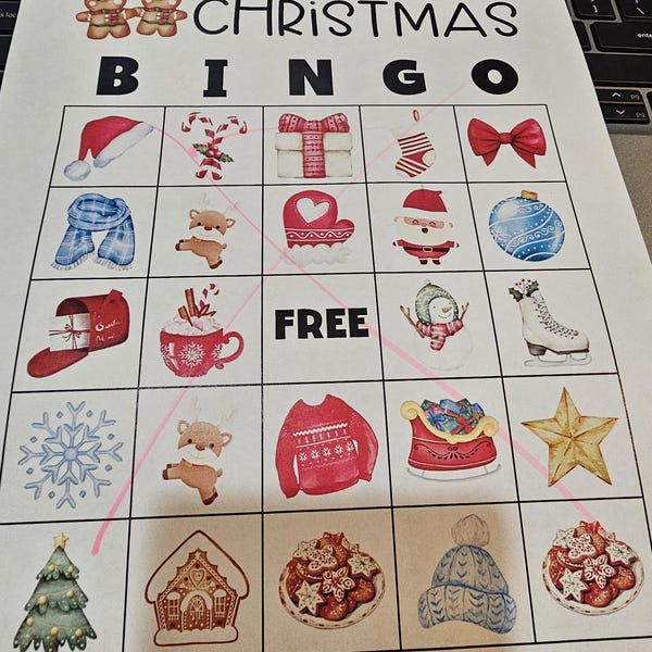 Christmas Classroom Bingo Game Printable, Christmas Eve Game, Xmas ...