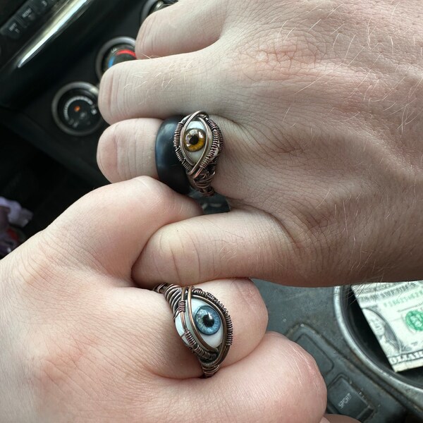 AWAKENING EYE RING// Glass Eye Ring// Eye Jewelry// Evil Eye Ring ...
