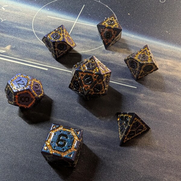 Jungle Fire Dice Set - Sharp Edge Resin Dice for D&D / Dungeons and ...