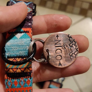 Dog Tag With Wolf, Custom Hand Stamped Dog ID Tag, Personalized Dog Tag ...