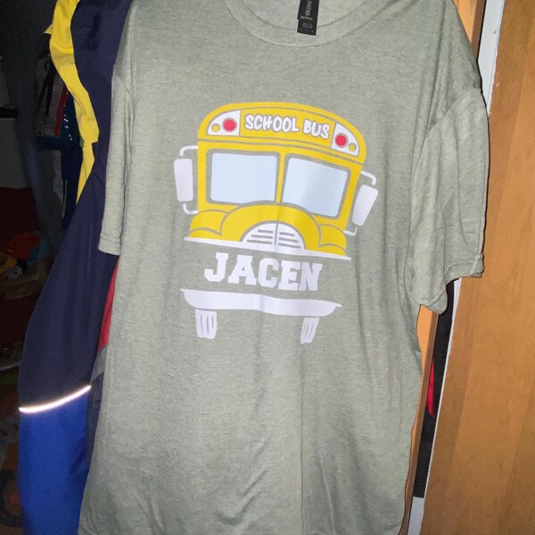 Custom School Bus Shirt, Personalization Transportation Shirt, First ...
