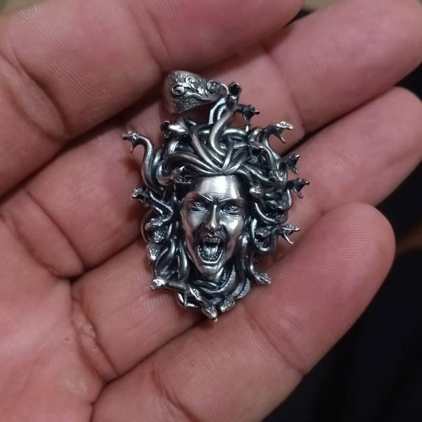 Medusa Pendant, Medusa Head Necklace, Medusa Sterling Silver Pendant ...