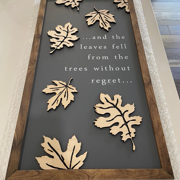 Fall Wood Sign, Fall Leaves, Fall Home Decor, Lasercut Wood Sign, Signs ...