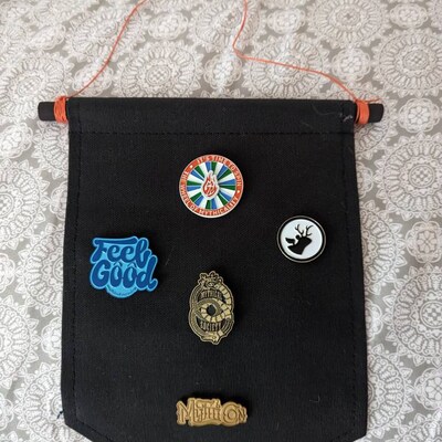 Large Long Pin Banner Enamel Pin Display Pick Your Color - Etsy