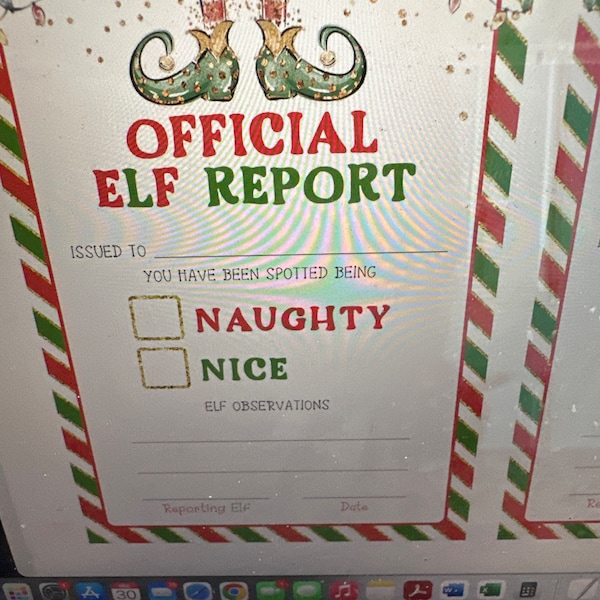 ELF Report Card, North Pole Elf Report Card, Notes From the Elf ...