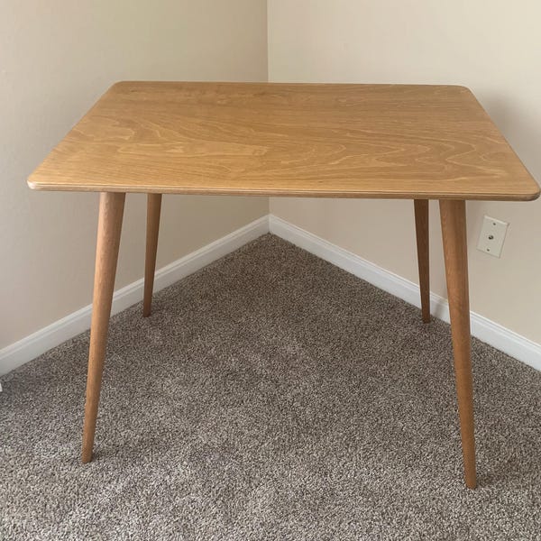 Walnut Wood Rectangle Computer Desk Table, Narrow Spacesaver Modern ...