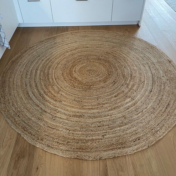 Extra Large Jute Rug in Warm White. Ecologic Jute and Herb Dye Rug ...