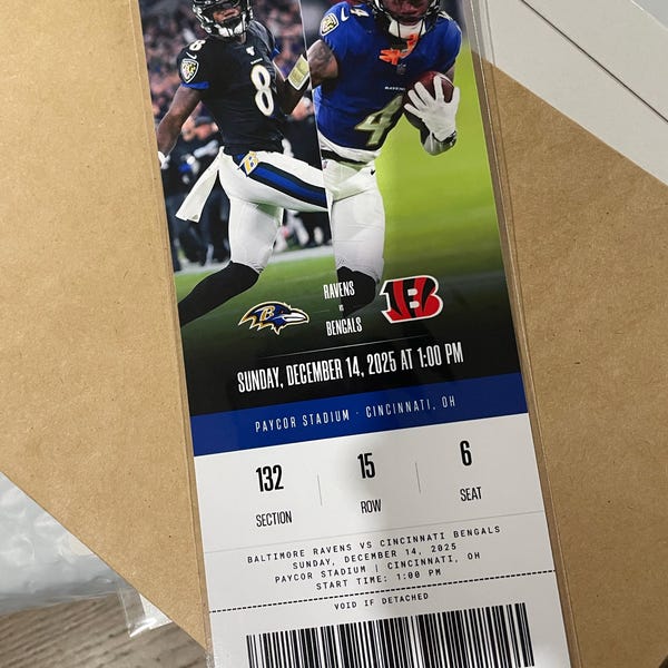 Physical Custom Football Game Ticket, Personalizable Printed Tickets to ...