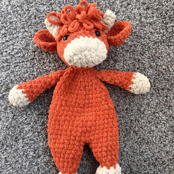 Crochet Highland Cow Snuggler Pattern, Highland Cow Lovey Crochet ...