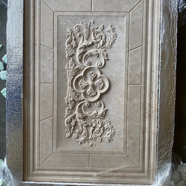 Classic Relief 16x24 Carved Stone Custom Decorative Backsplash Tile ...