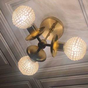 Rafia Modern 3 Light Candelabra Mid Century Chandelier - Etsy