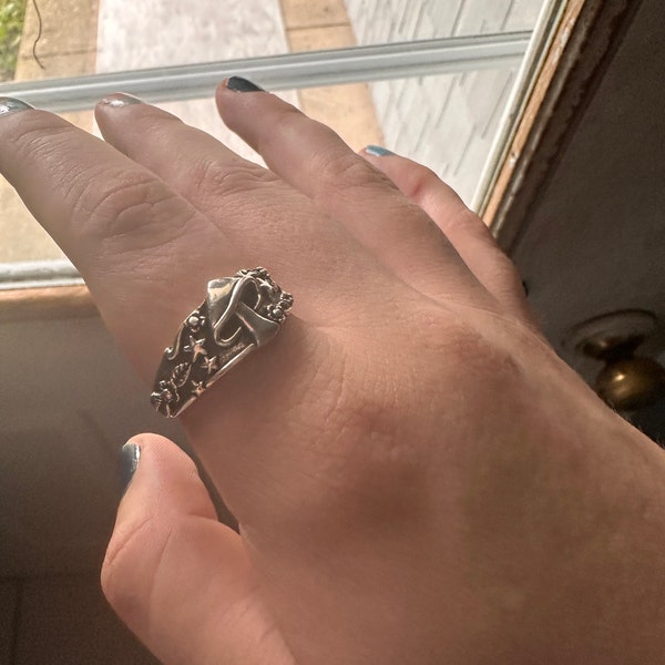 925 Sterling Silver Cosmic Mushroom Ring, Handmade Silver Toadstool ...