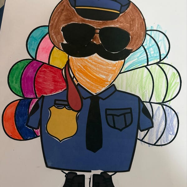 Turkey Disguise Police Costume Printable – Thanksgiving Craft (digital ...
