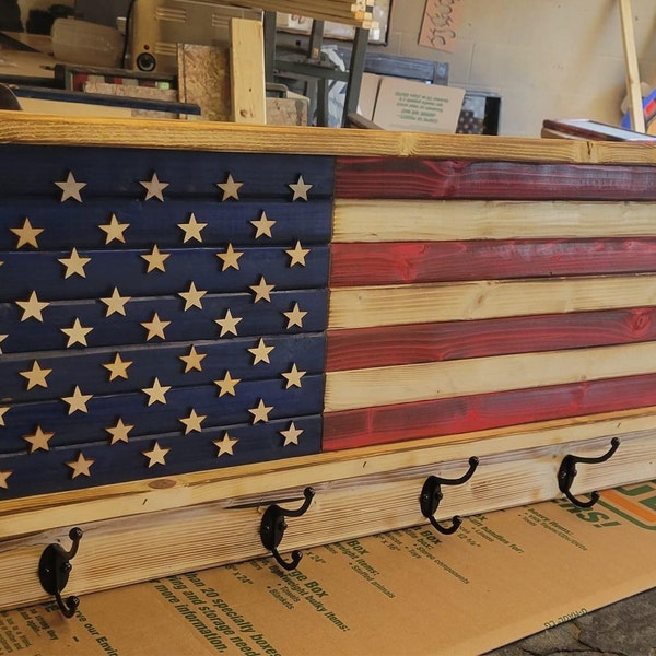 Wood Inlay American Flag Coffee Table - Etsy