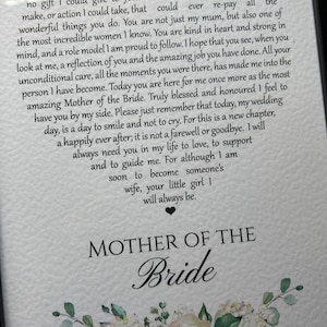Mother of the Bride Print - Mother of the Bride Poem - Mother of the ...