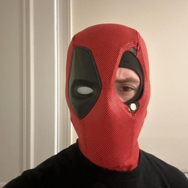 Deadpool Halfshell Costume Cosplay Mask With Screen Printed Fabric and ...